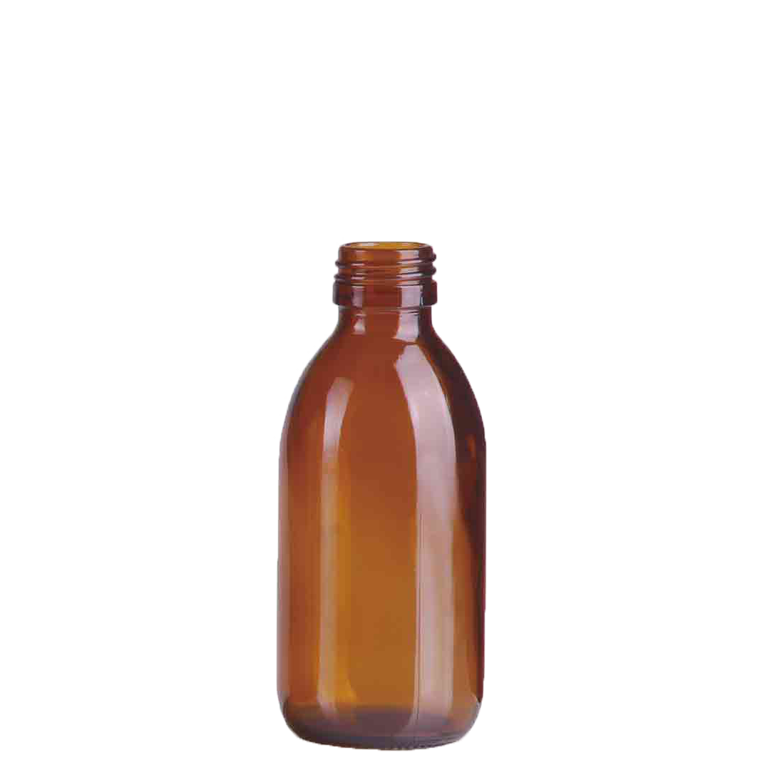 Kbtrade - Amber Glass Syrup Bottle 200ml, Din28 Kbtrade - Amber Glass Syrup Bottle 200ml, Din28
